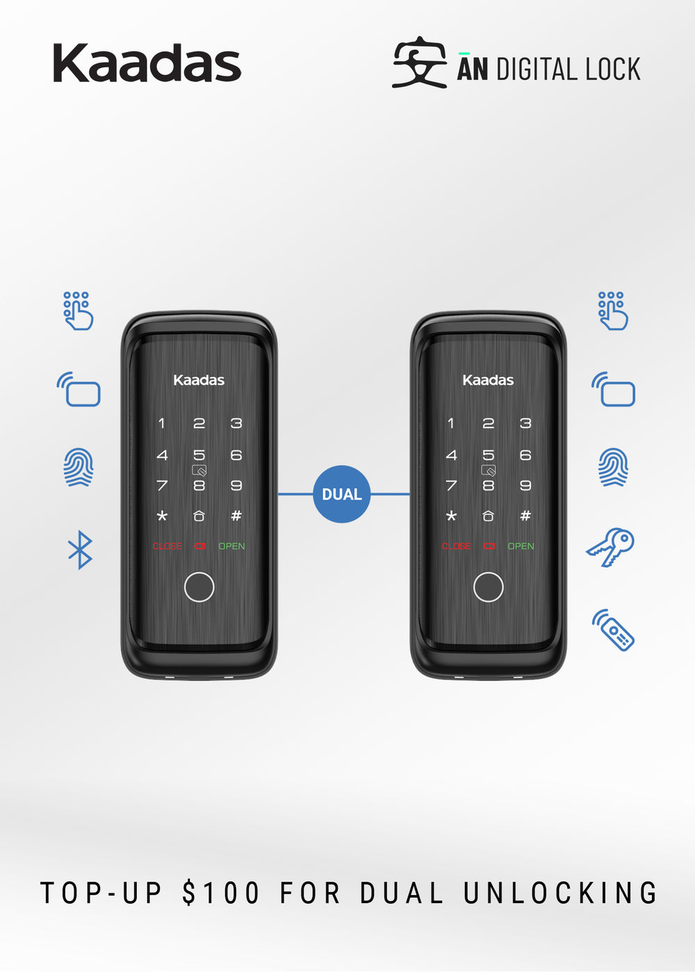 Kaadas R8 Door Lock + Kaadas R8GD Gate Lock | Singapore Smart Lock ...