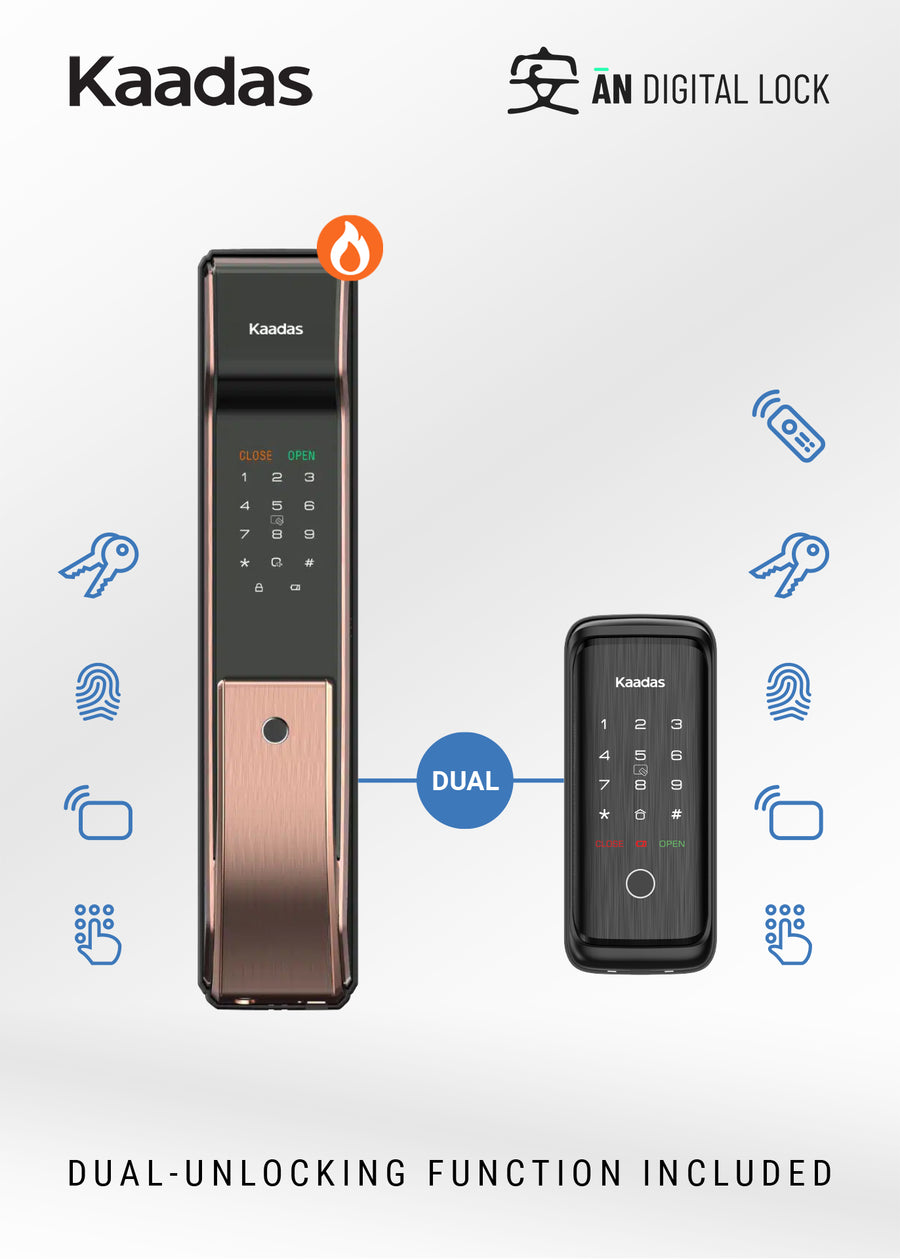 Kaadas K9-5W Door Lock + Kaadas R8GD Gate Lock | Singapore Smart Lock ...