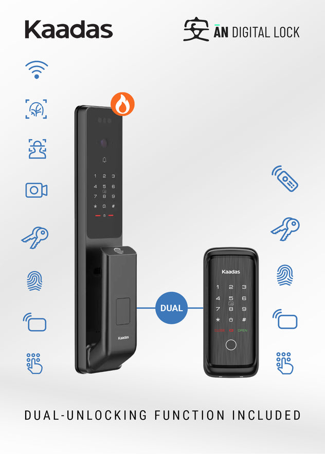 Kaadas Q9 Digital Door Lock + Kaadas R8GD Gate Lock