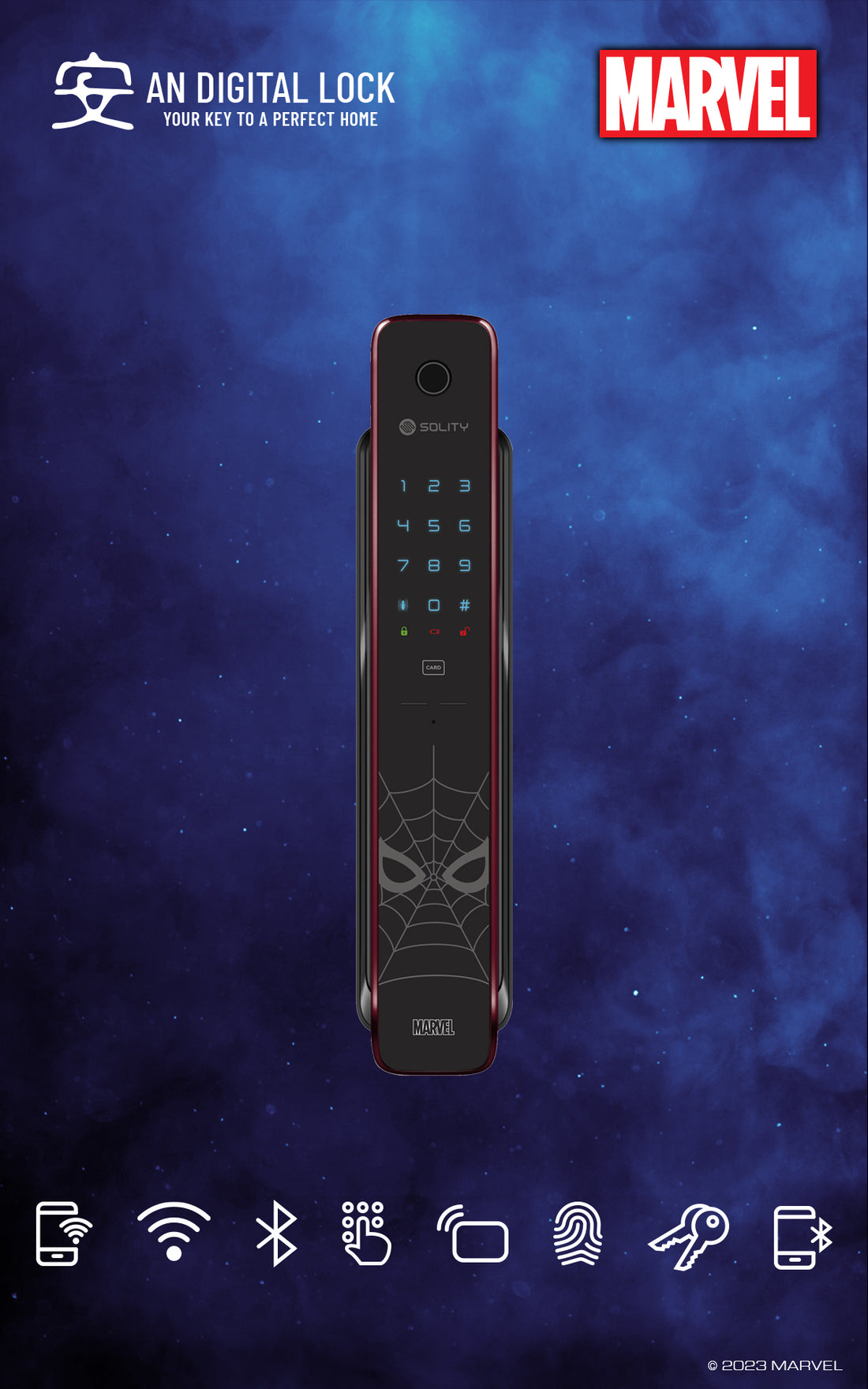 MARVEL MV-3000BK - SPIDER-MAN Digital Door Lock | AN Digital Lock